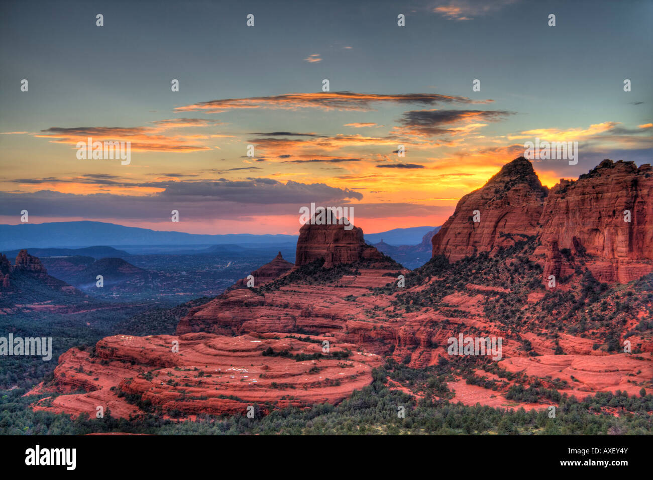 Arizona Red Rocks after sunset Stock Photo - Alamy