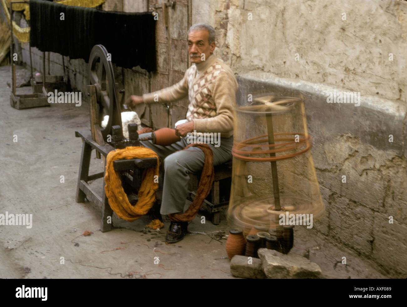 Africa Egypt Cairo Spinning cotton Stock Photo - Alamy