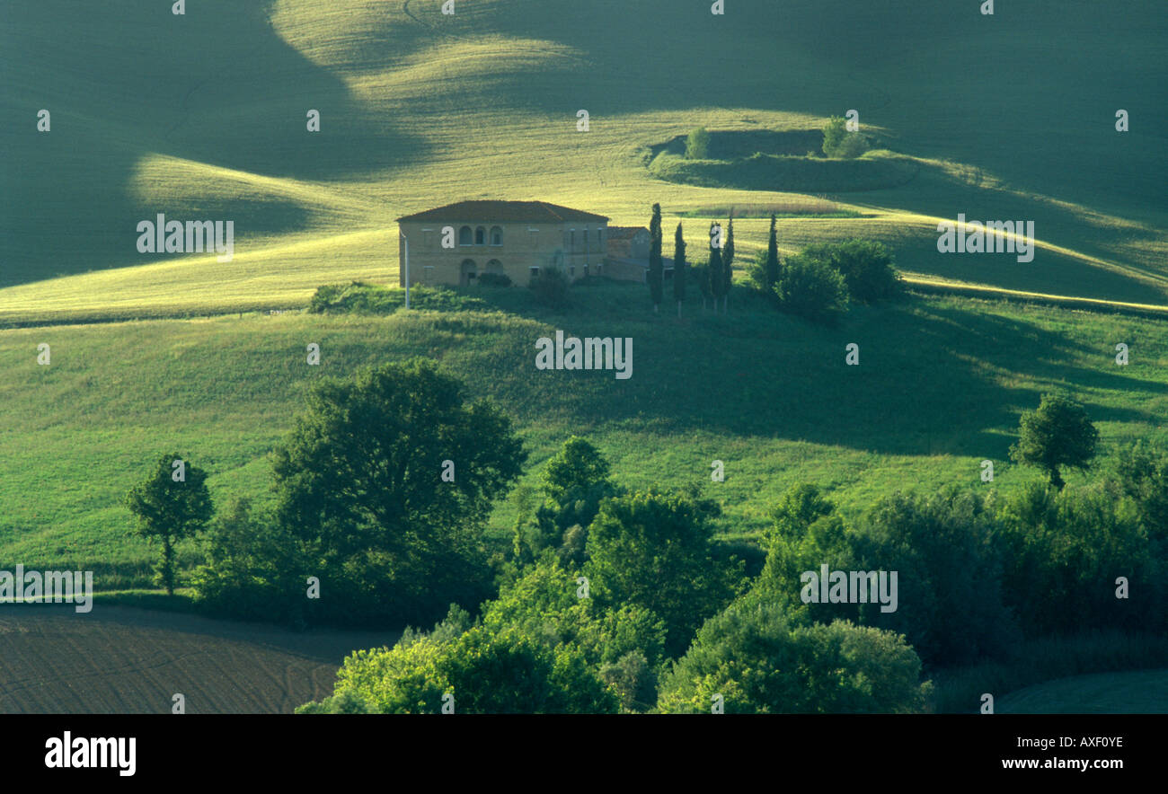 Farmhouse in Evening Light, between Bollano and Buonconvento, south of ...
