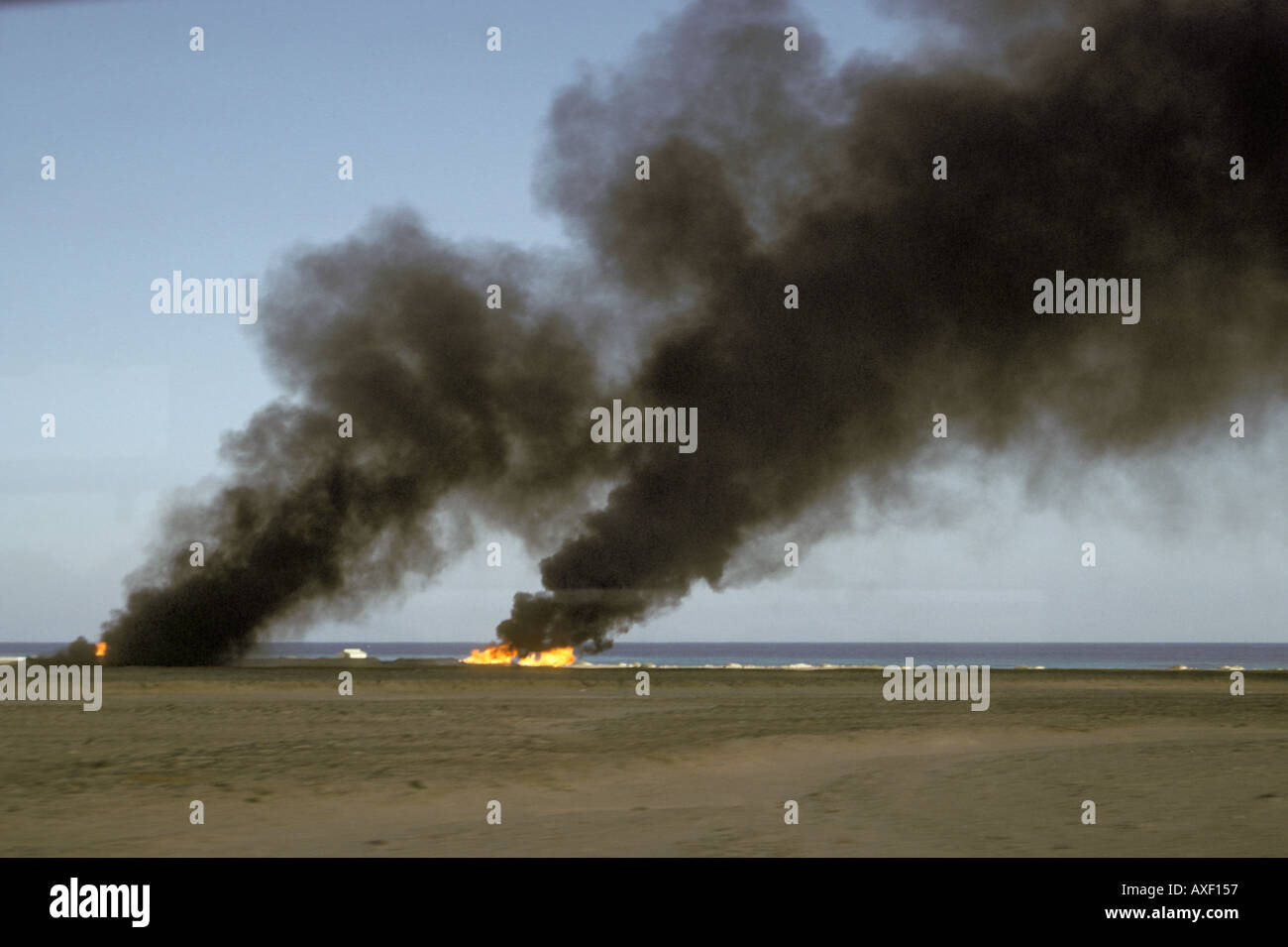 Africa Egypt Red Sea oil burning Stock Photo - Alamy