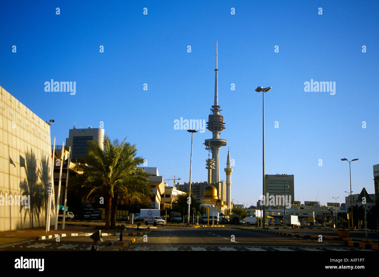 Kuwait City Kuwait Communications Tower And City Stock Photo - Alamy