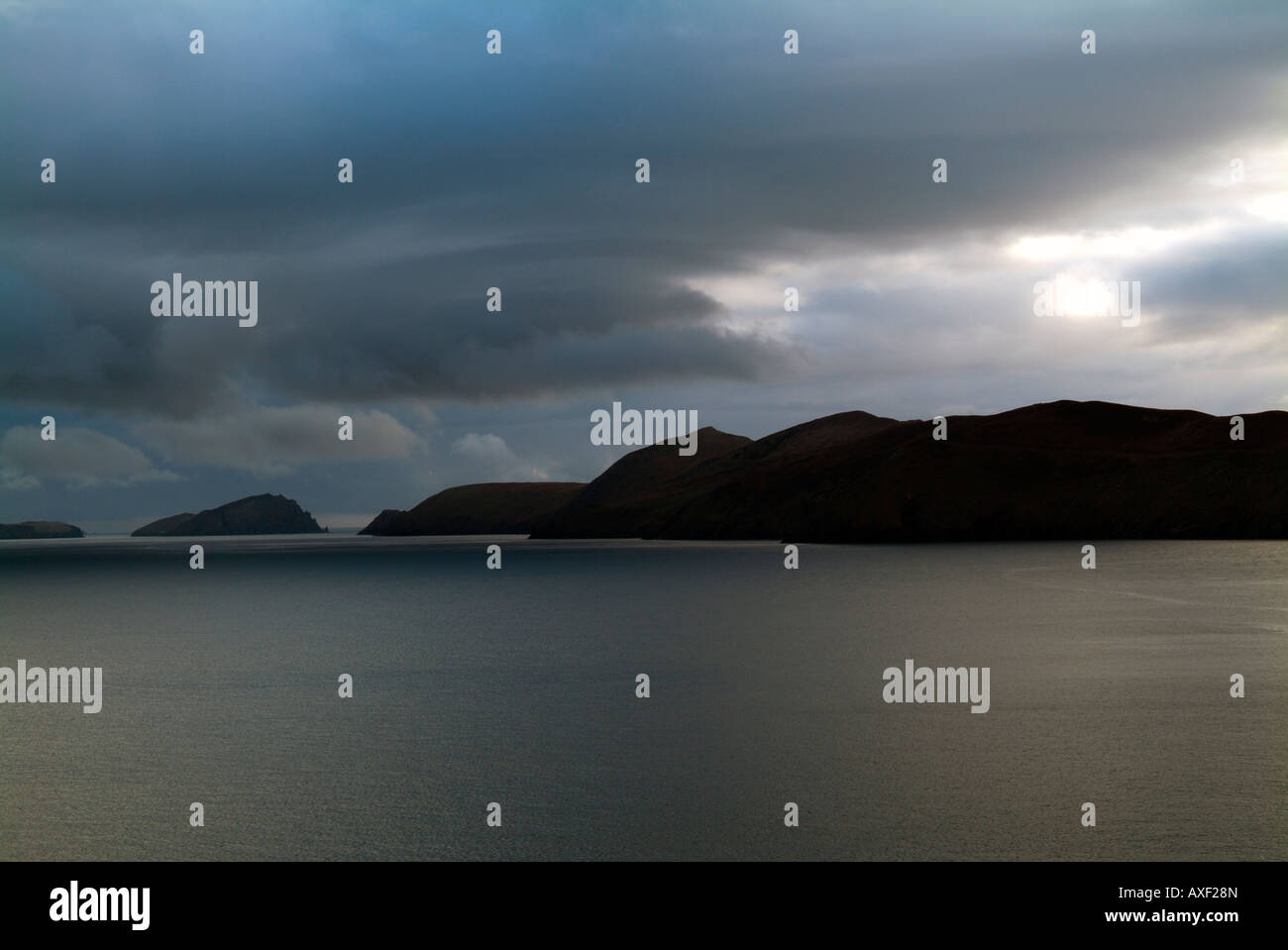 Dark clouds and mute colours colors over the Dingle peninsula County ...