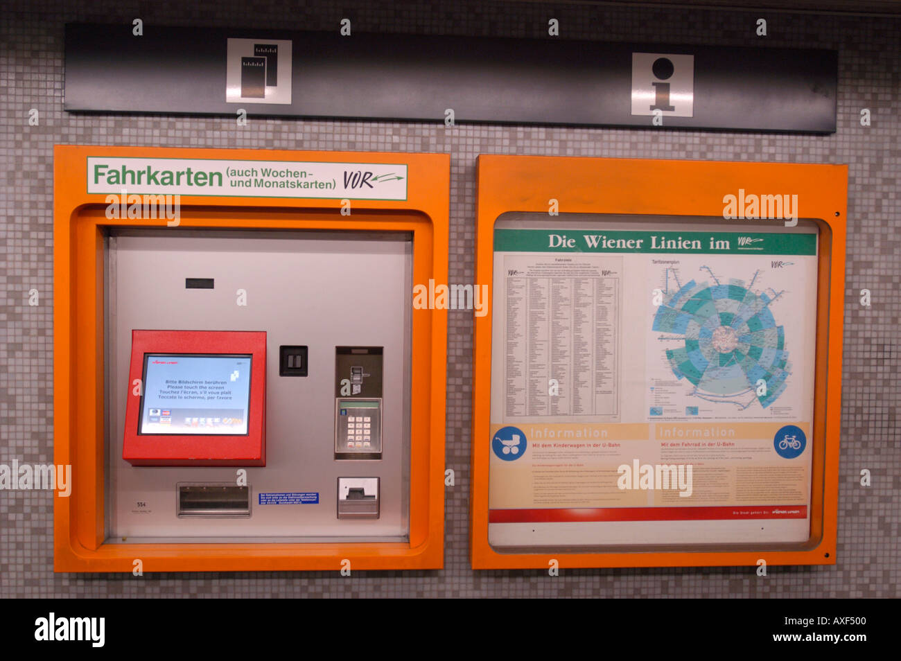 underground station Schottentor, ticket machine Stock Photo - Alamy