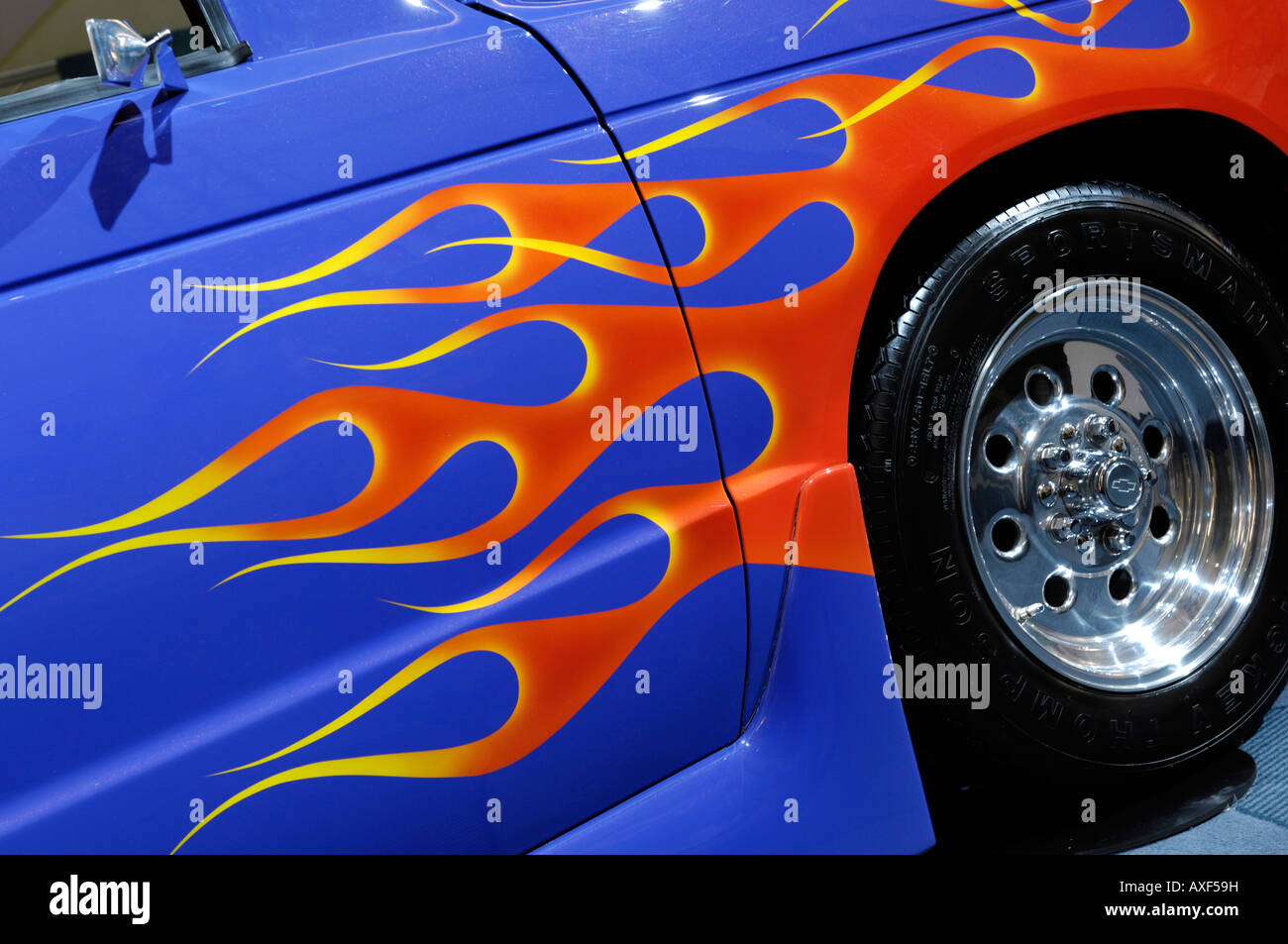 Blue hot rod flames hi-res stock photography and images - Alamy
