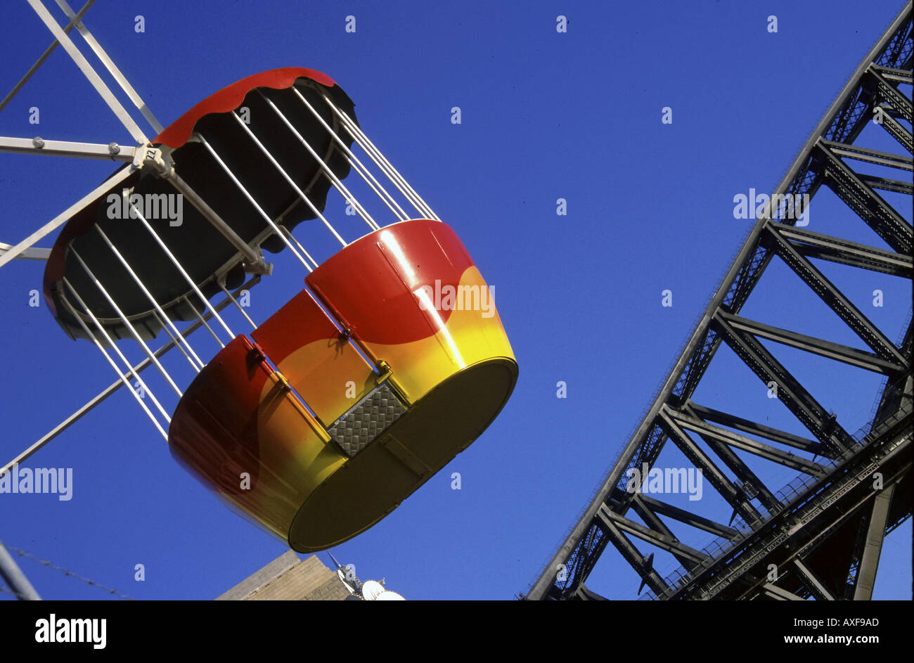 Sydney Harbour Bridge and Luna Park Ferris wheel Stock Photo - Alamy