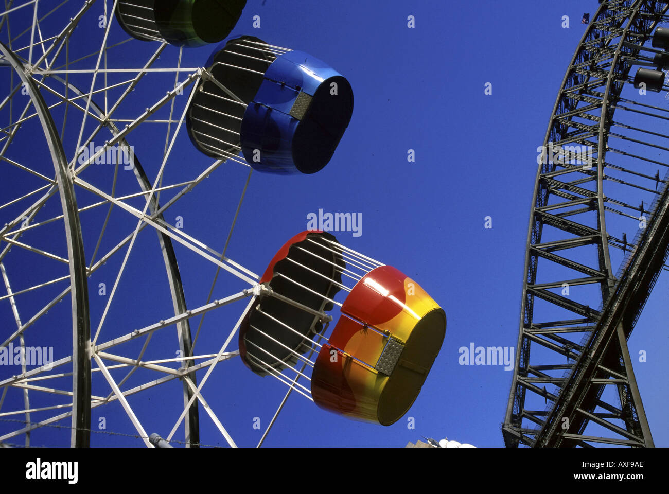 Sydney Harbour Bridge and Luna Park Ferris wheel Stock Photo - Alamy
