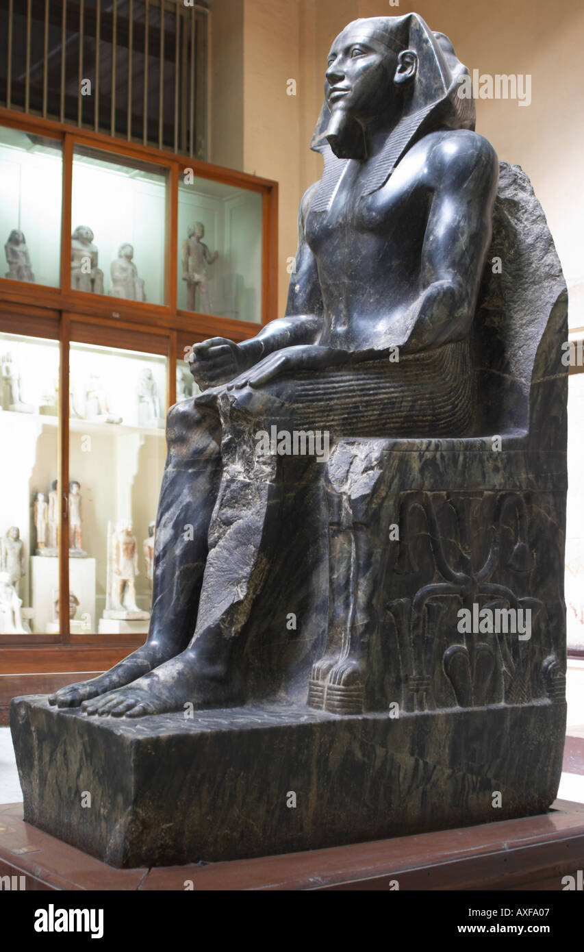 Statue of Khafron Cheops at Cairo Museum Stock Photo - Alamy