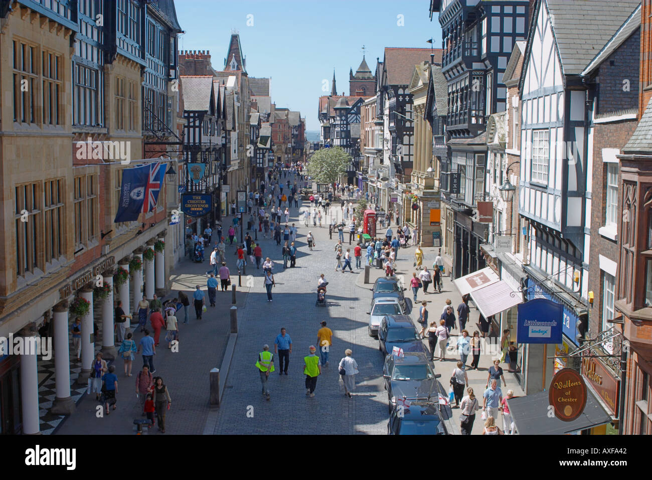 The main shopping street Chester Cheshire UK Stock Photo - Alamy
