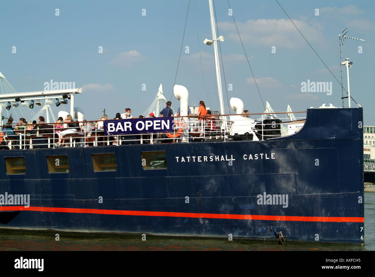 The Tattershall Castle floating bar on the River Thames London Stock ...