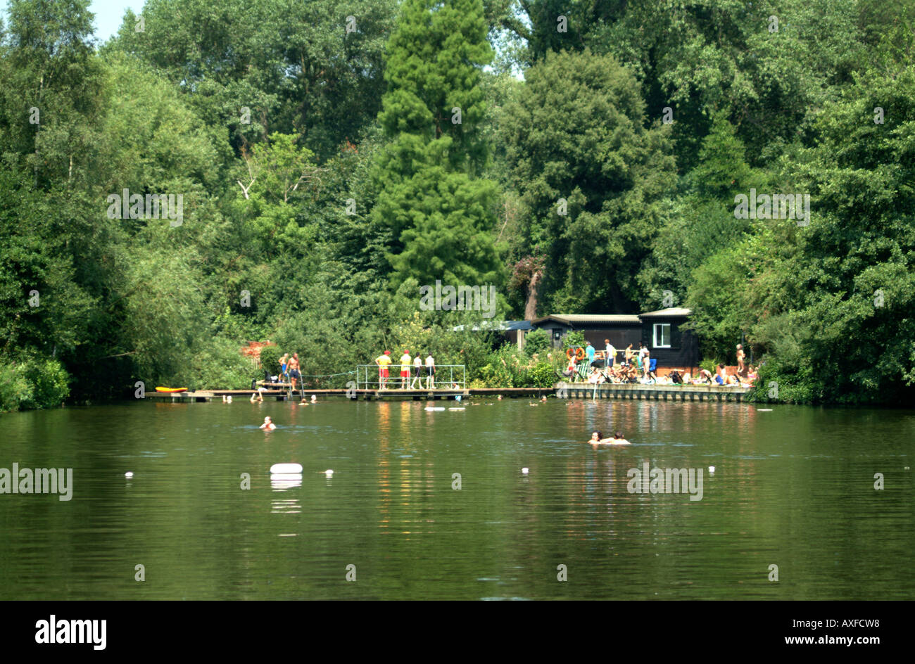 Mixed Bathing Pond on Hampstead Heath London Stock Photo - Alamy