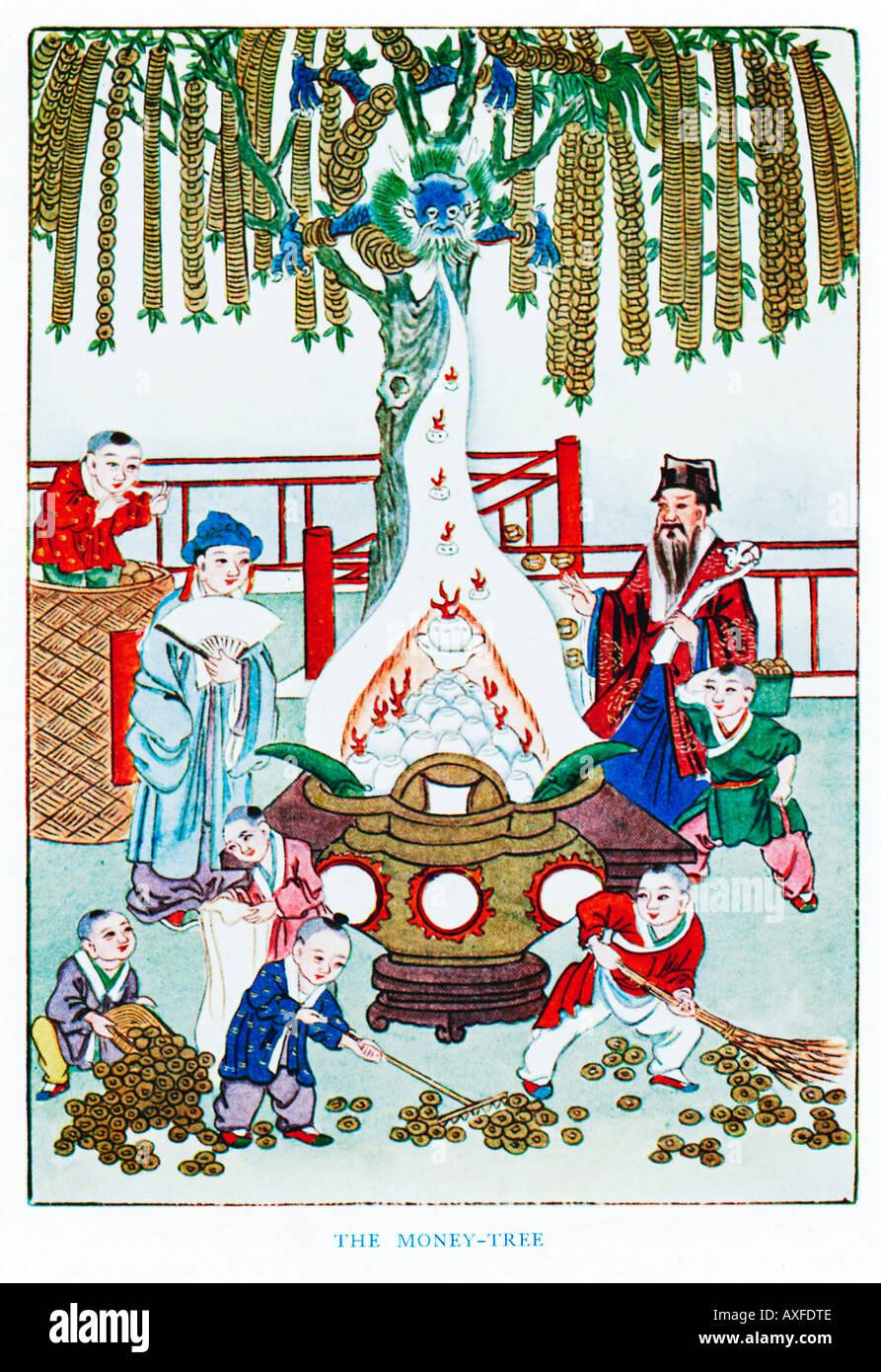 The Money Tree 1920s illustration by a Chinese artist from a book on ...