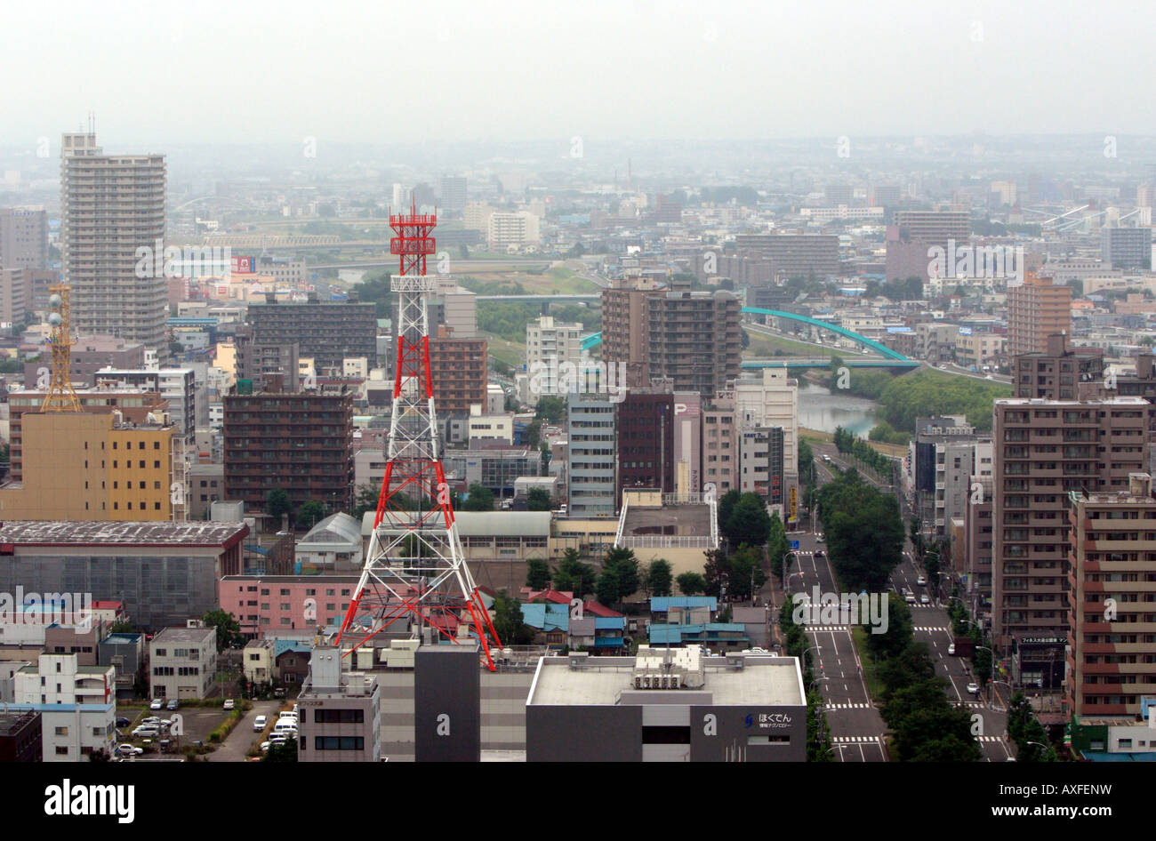 Panoramic city view from TV tower Sapporo Japan Stock Photo - Alamy