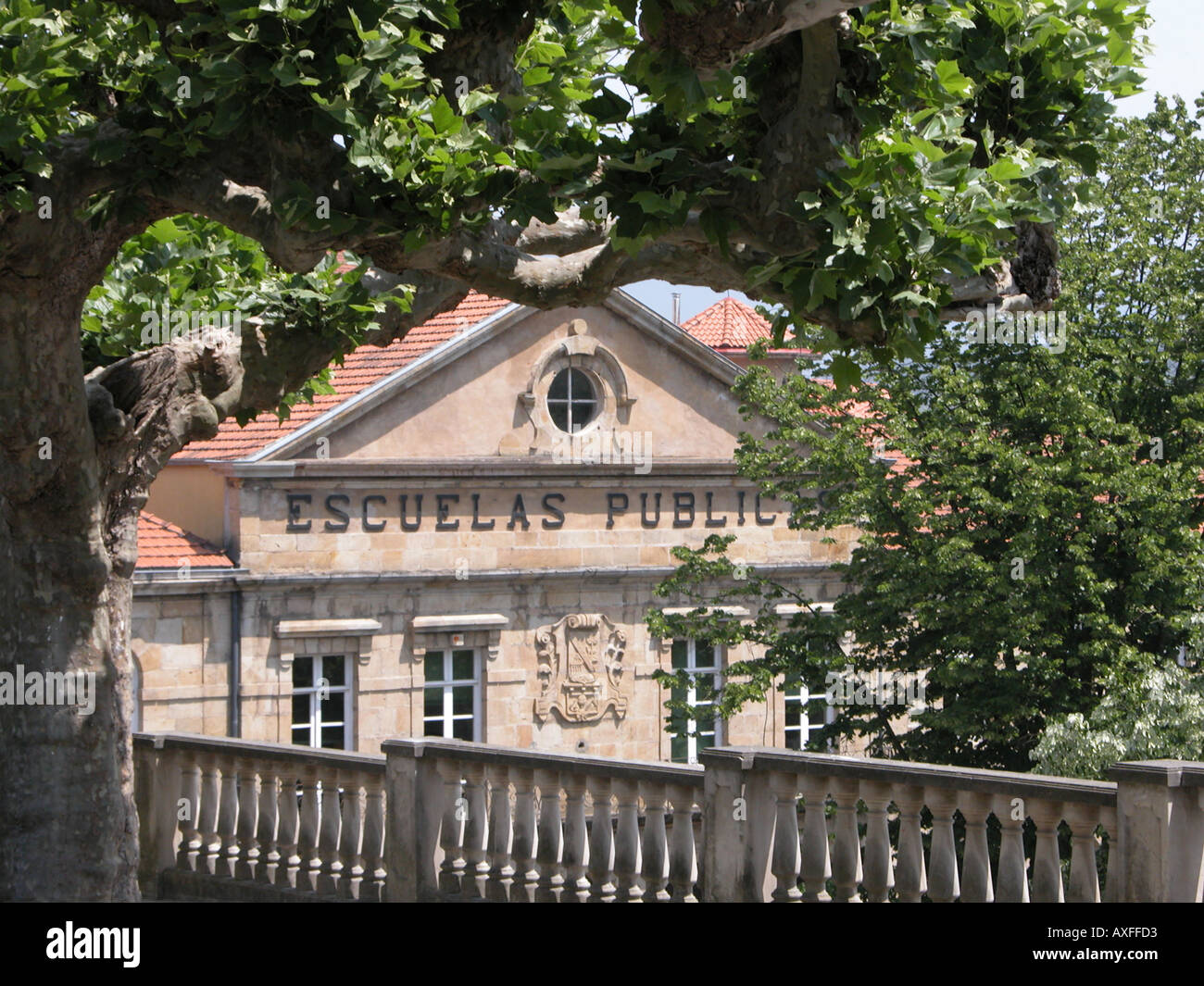 An attractive school building in the centre of Gernika Basque region of ...