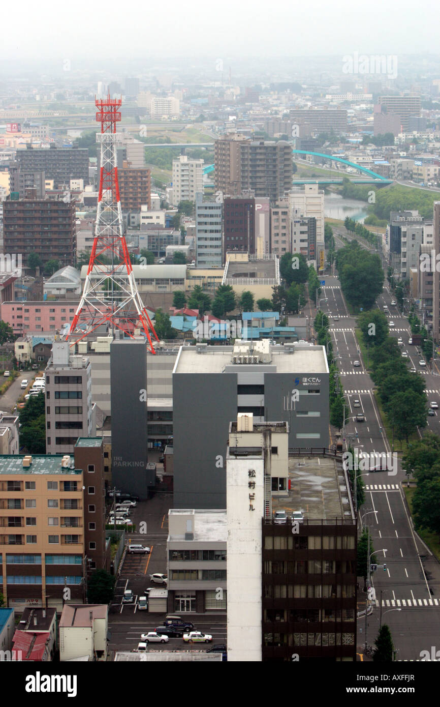 Panoramic city view from TV tower Sapporo Japan Stock Photo - Alamy
