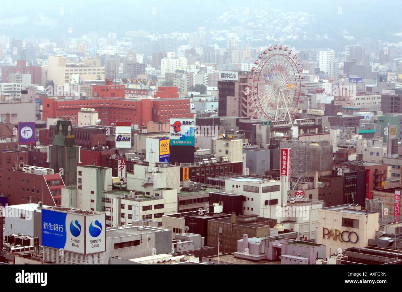 Panoramic city view from TV tower Sapporo Japan Stock Photo - Alamy