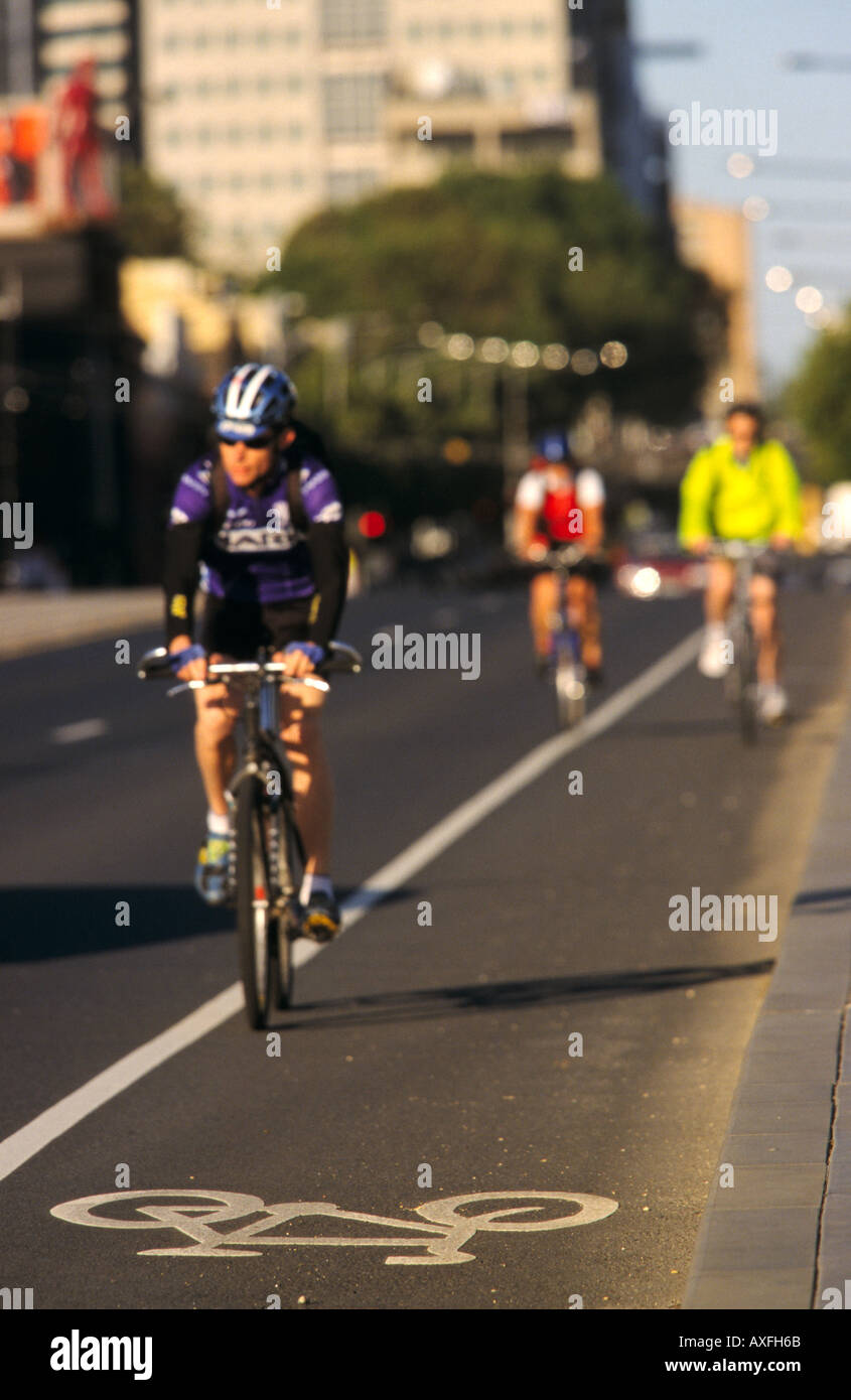 Dedicated bicycle lanes Melbourne Victoria Australia vertical Stock ...