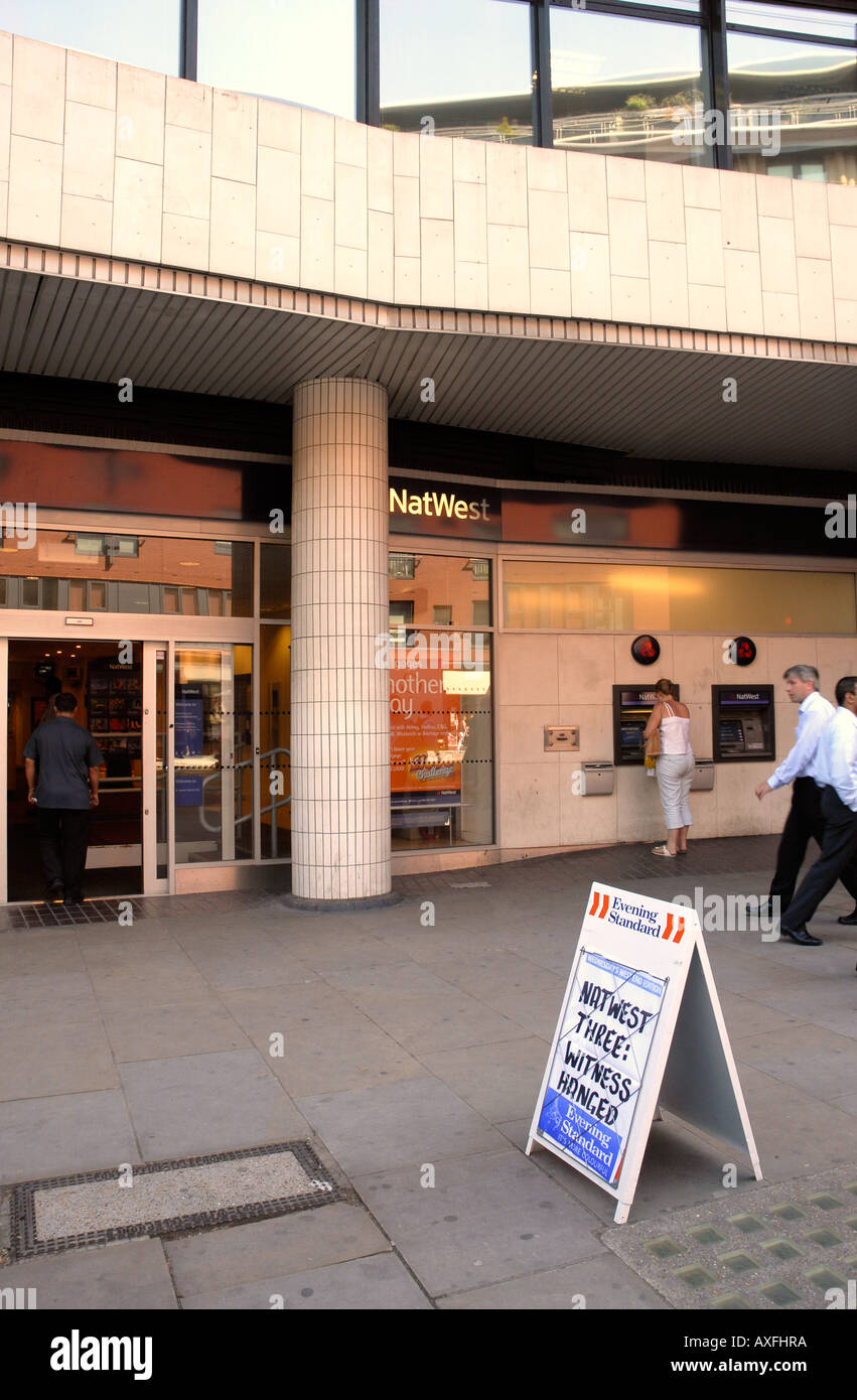NatWest Bank and an Evening Standard poster headline Natwest Three ...