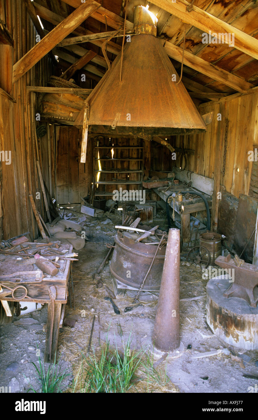 Blacksmith interior at Bodie California USA Stock Photo - Alamy