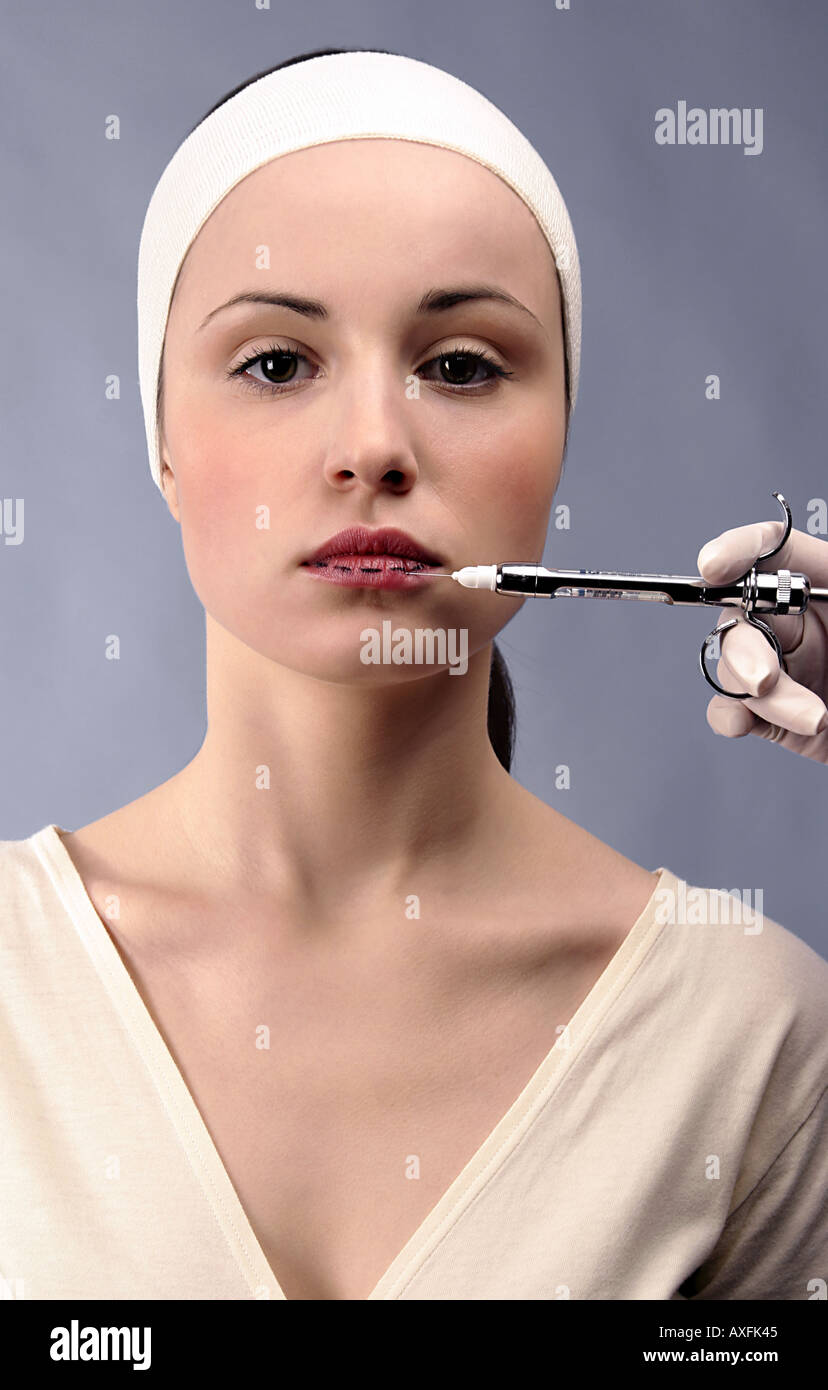 indoor studio cabinet close up woman girl 20 25 young head band make up ...