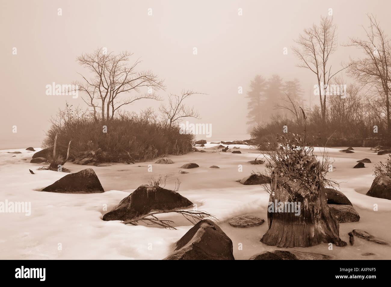 Freezing fog lake pond hi-res stock photography and images - Alamy