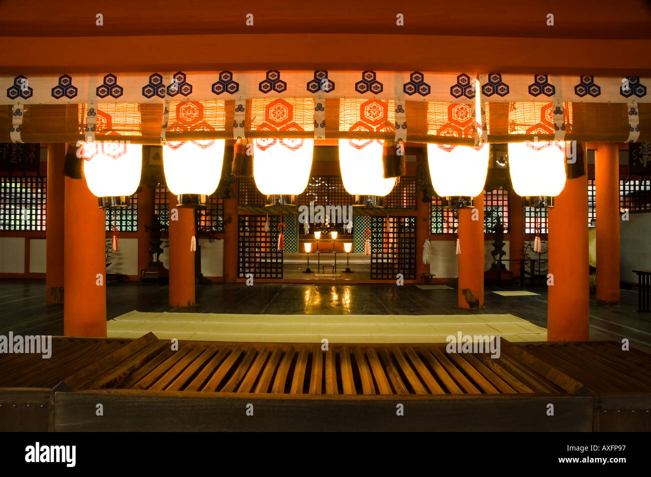 The collection box at the Itsukushima Shrine Miyajima Japan Stock Photo ...