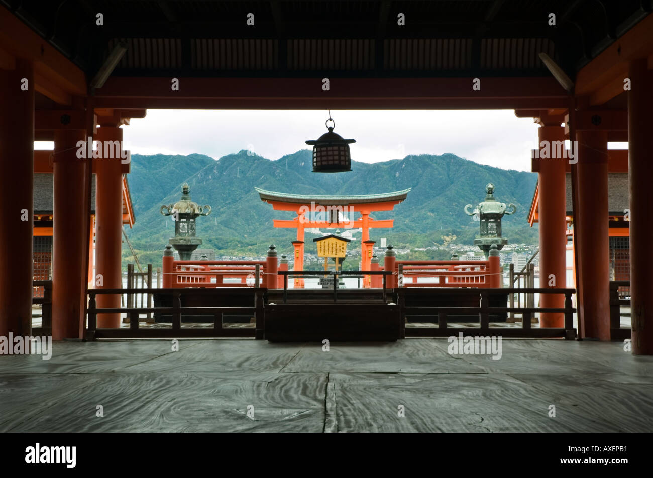 The floating torii gate is visible from the Itsukushima Shrine Miyajima ...