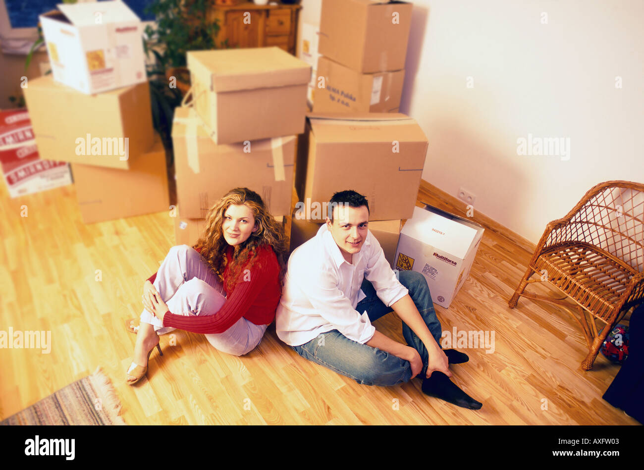 indoor flat room day armchair woman girl man boy 20 25 young pair ...