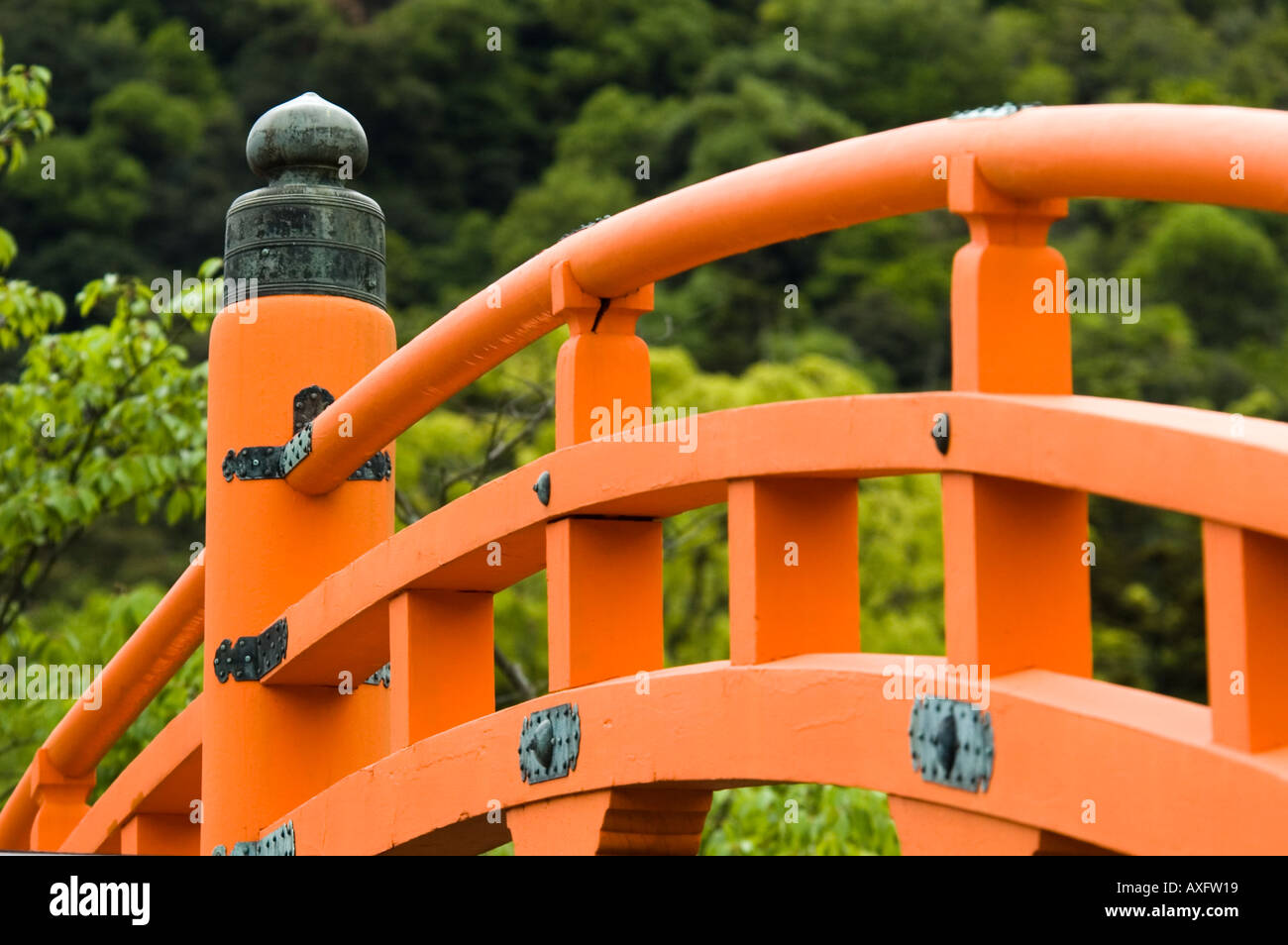 A traditional bridge crosses to the Itsukushima Shrine Miyajima Japan ...