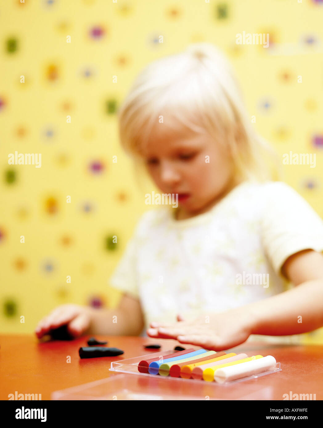 indoor flat room wall paper design designs girl child 5 10 blonde play ...