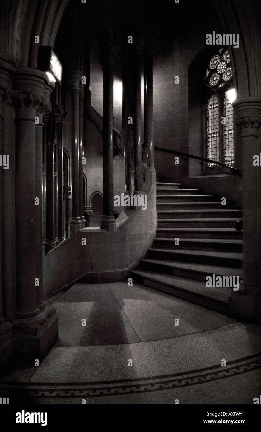 Interior staircase, Manchester Town Hall, Albert Square, Manchester, UK ...
