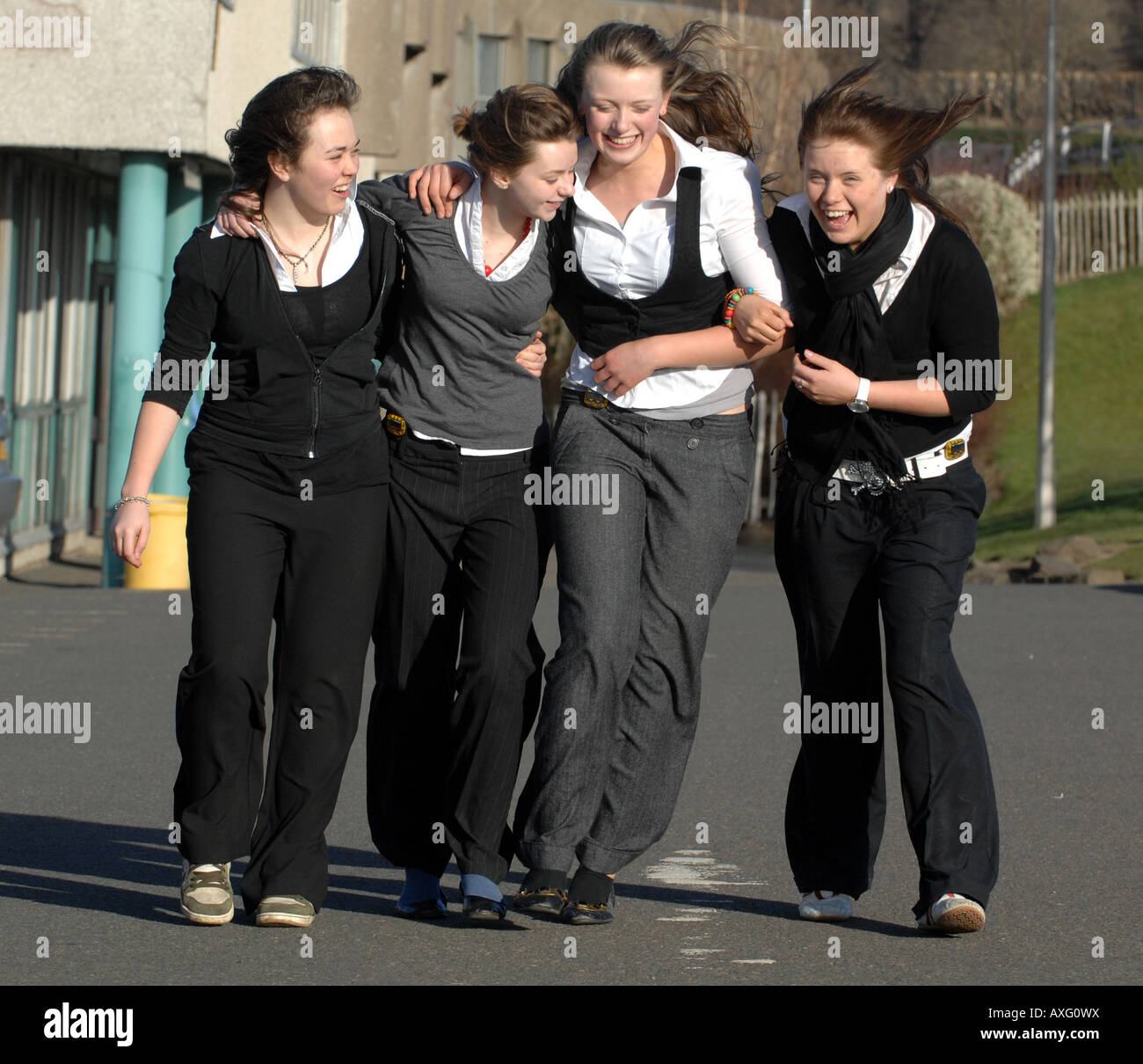 Happy Scottish Teenagers Stock Photo - Alamy