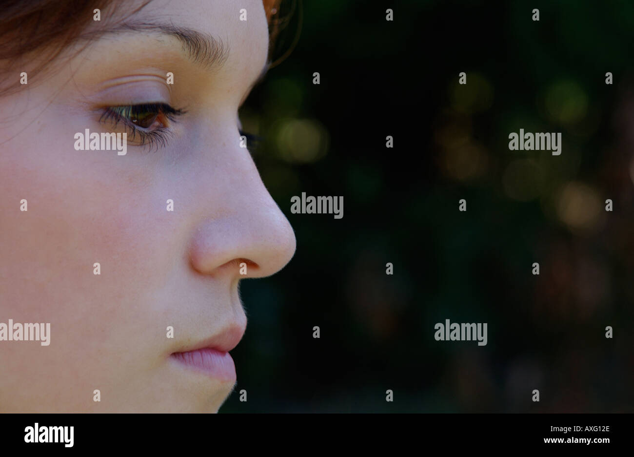 closeup of teenage girl face outside Stock Photo - Alamy