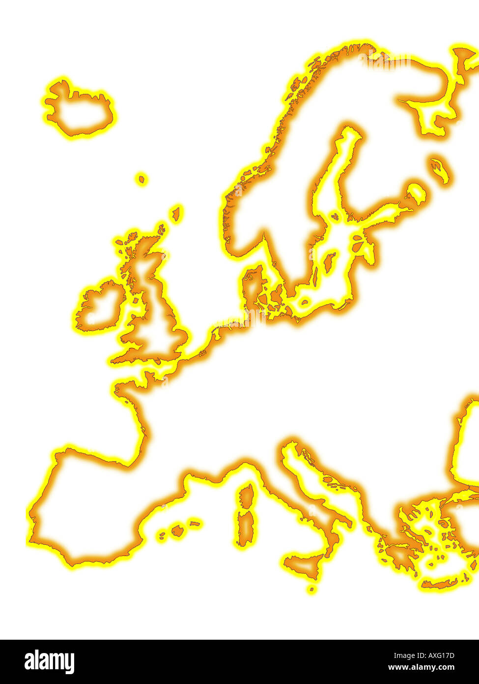 Outline map of Europe Stock Photo - Alamy