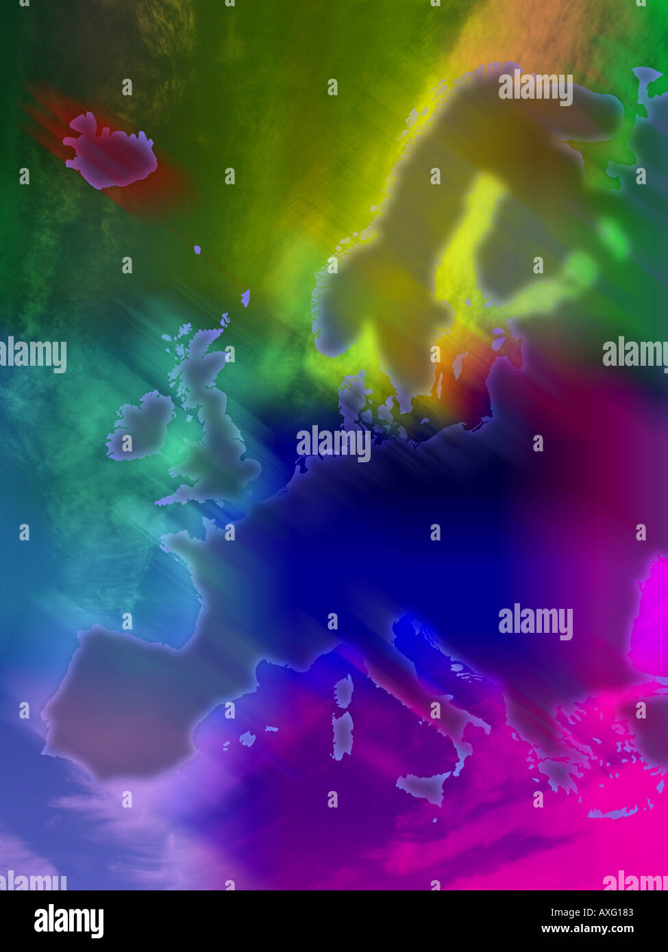 Colour map of europe hi-res stock photography and images - Alamy