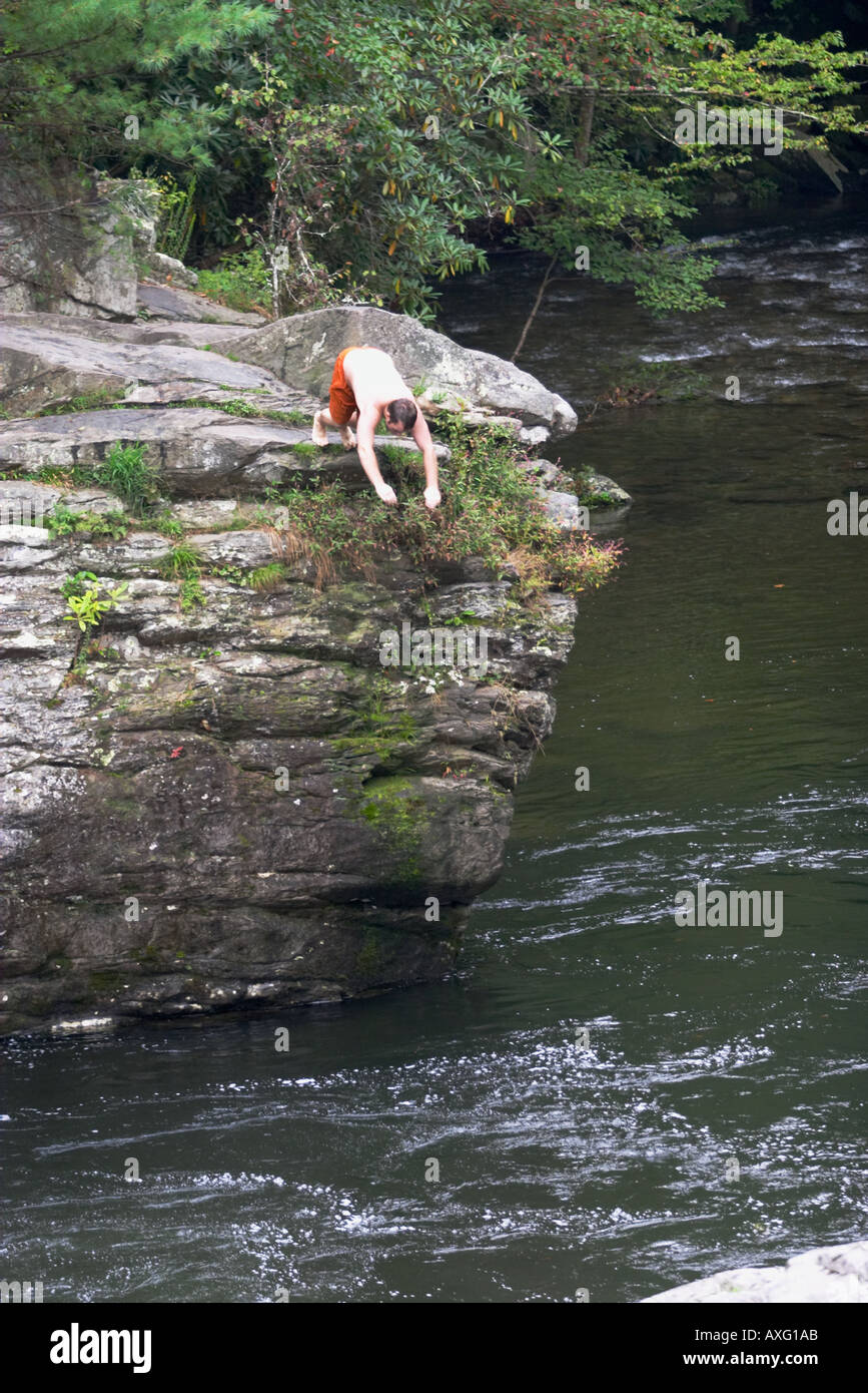Man diving into swimming hole Great Smoky Mountains National Park Stock ...