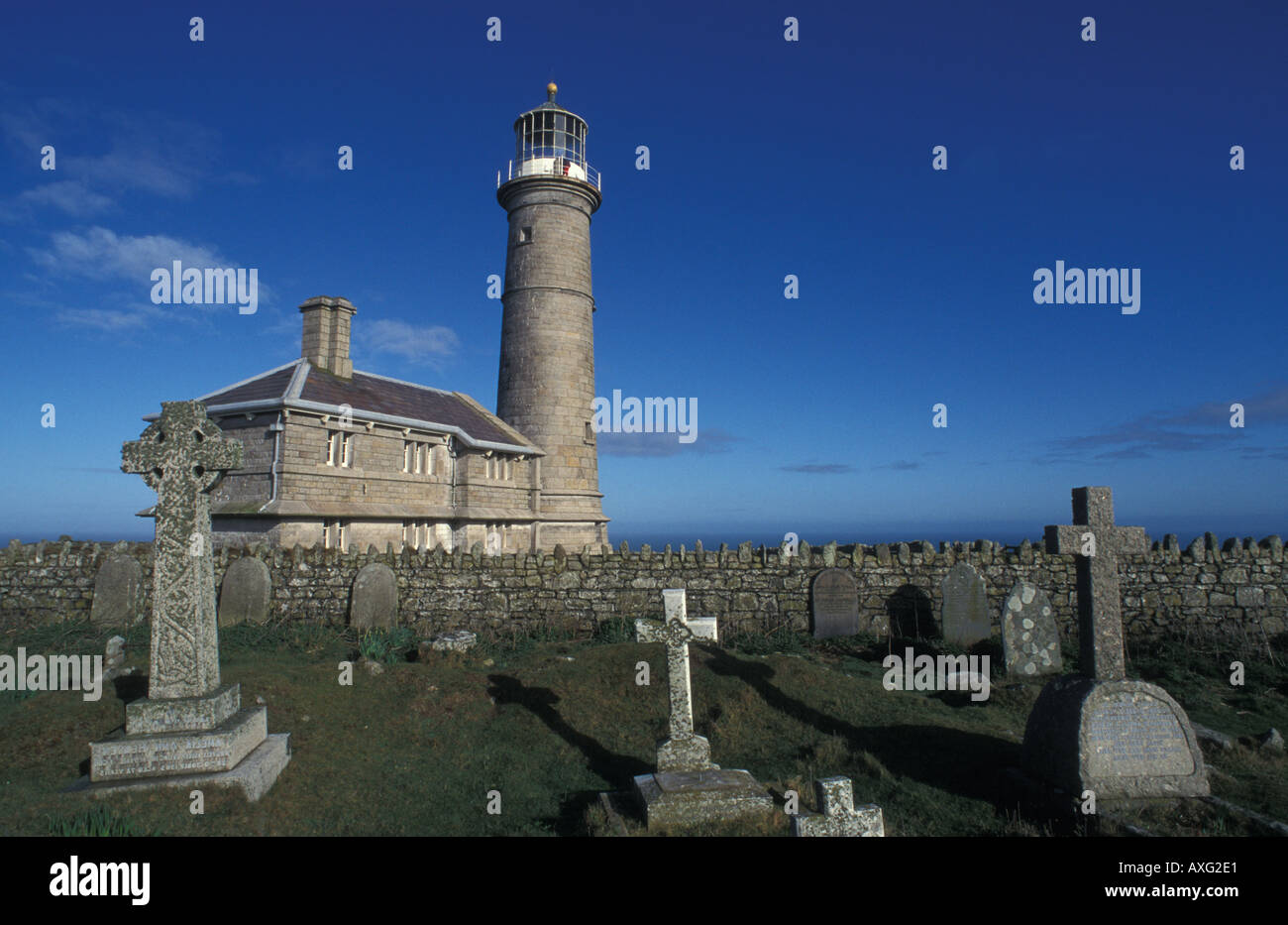 Lundy Island Lighthouse and Graveyard Lundy UK Stock Photo - Alamy