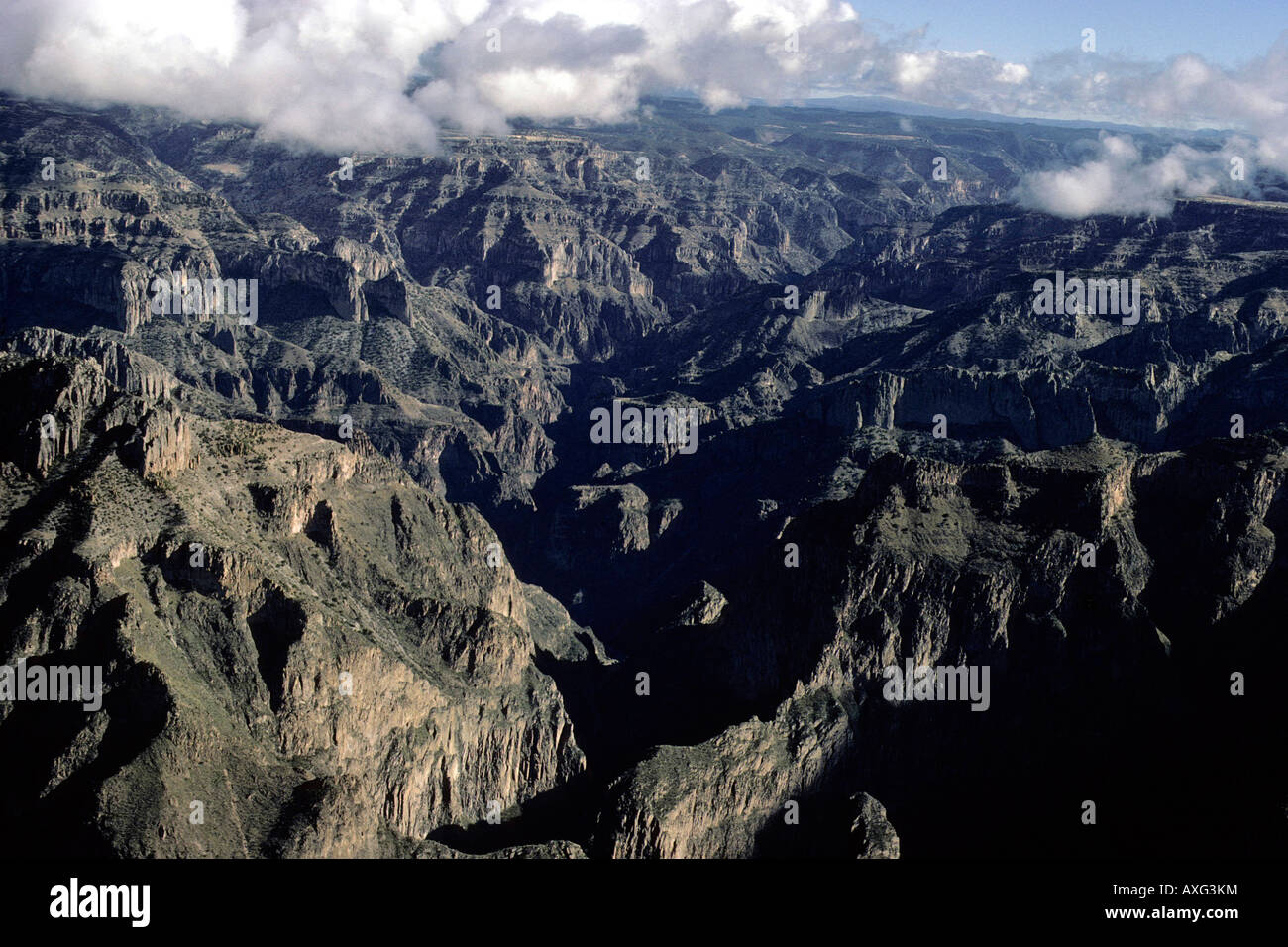 Mexico, Sierra Tarahumara. Serrated ridges rise and fall in this wild ...