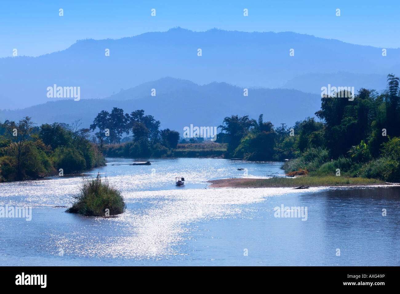 Kok river at Fang in Northern thailand Stock Photo - Alamy