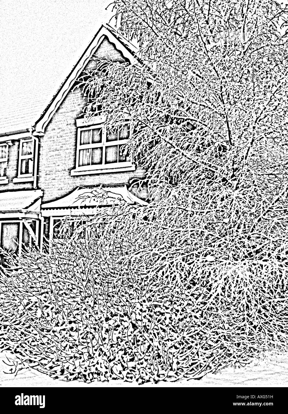 Pretty house uk Black and White Stock Photos & Images - Alamy