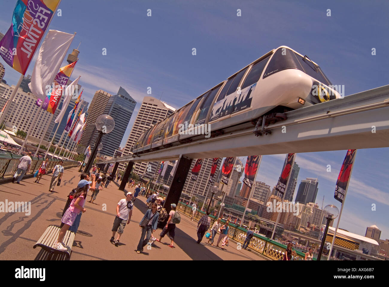 The old Sydney Monorail train system in Darling Harbour which was ...