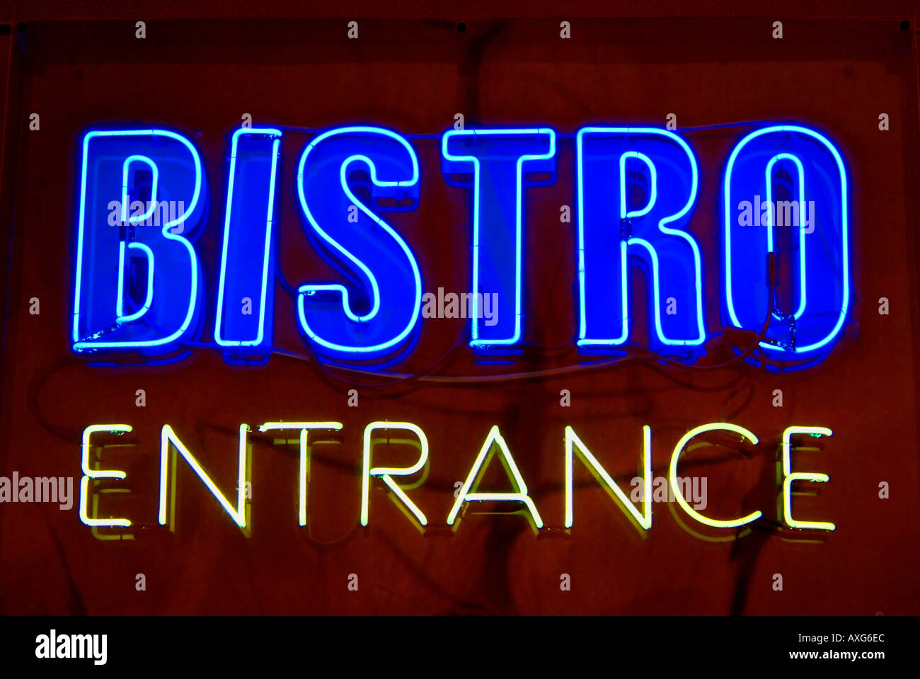 Neon bistro sign Stock Photo - Alamy