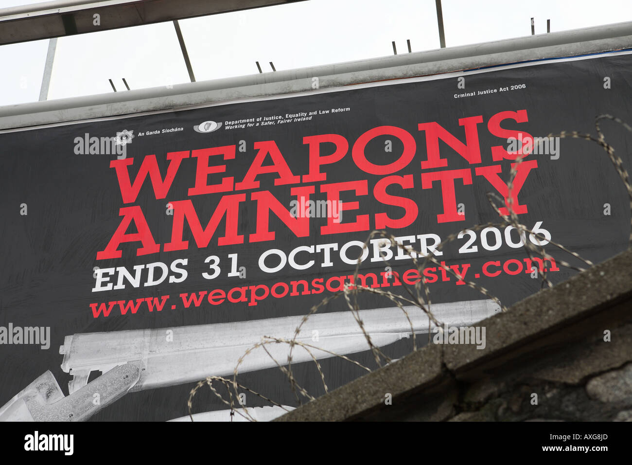 Weapons Amnesty Notice photographed in Dublin Stock Photo - Alamy