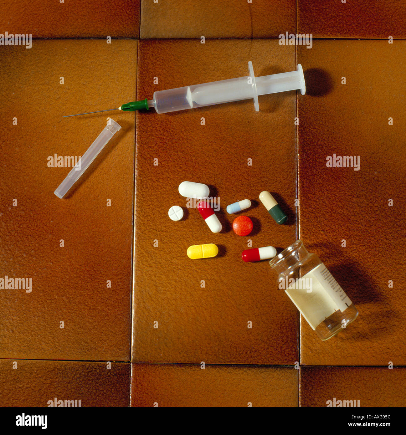 pills and injection. Photo by Willy Matheisl Stock Photo - Alamy
