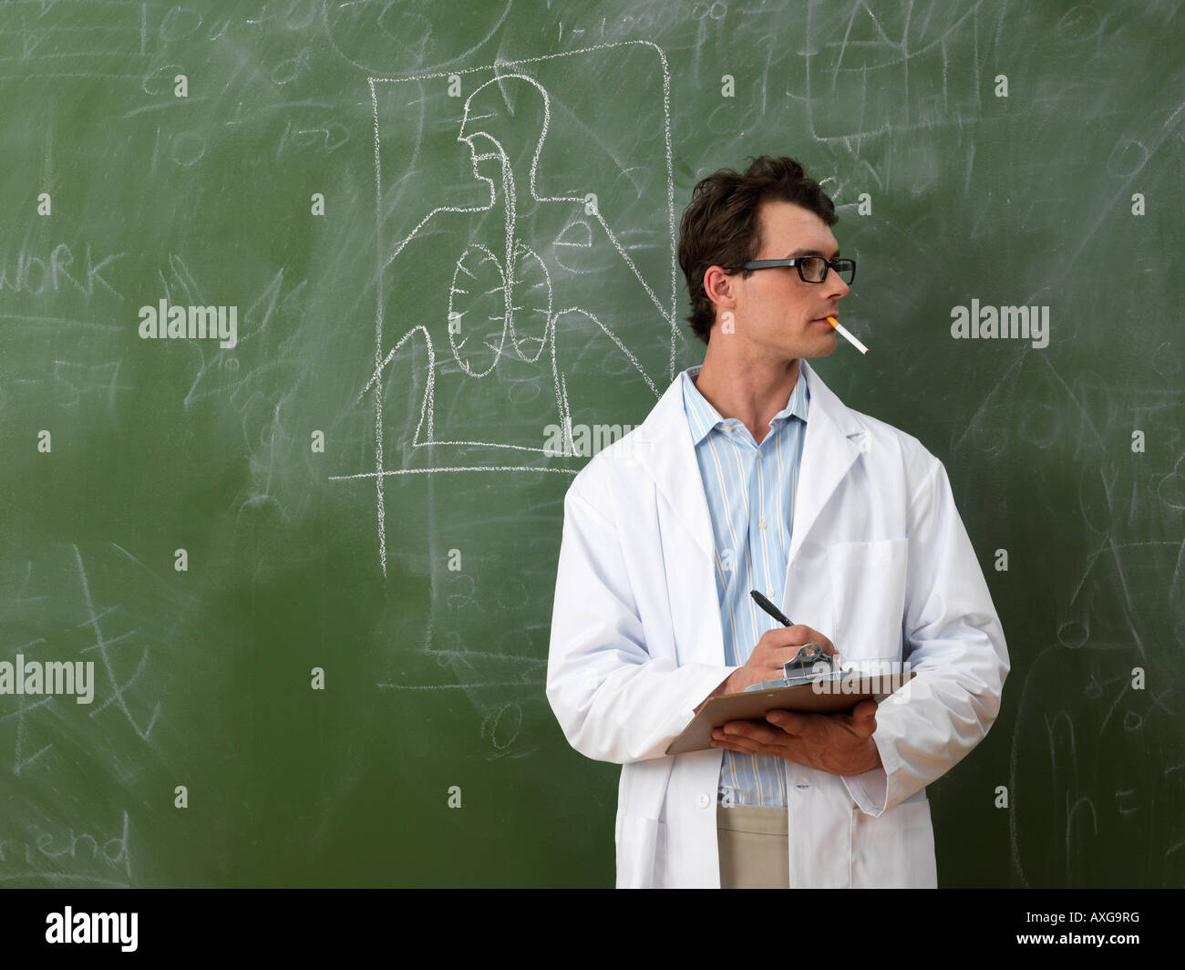 Man in Lab Coat Smoking Stock Photo - Alamy