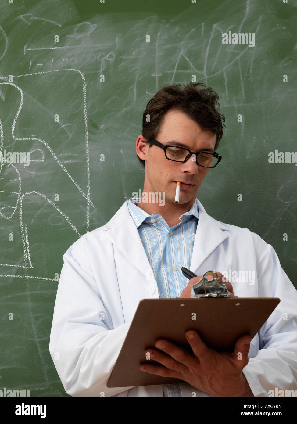 Man in Lab Coat Smoking Stock Photo - Alamy