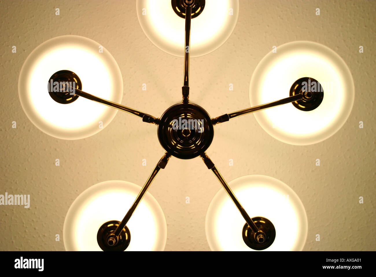 Abstract background concept of domestic light fitting shining on ...