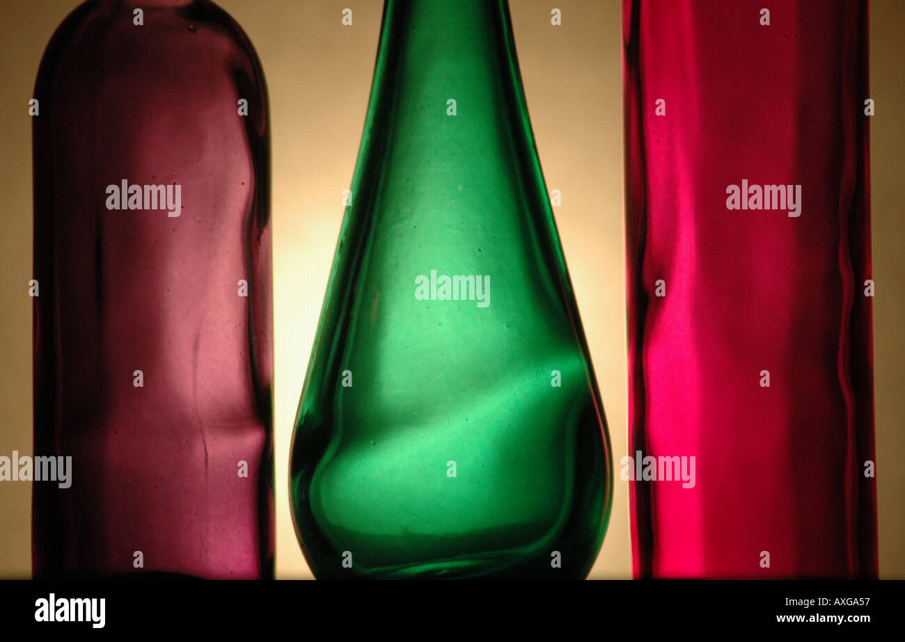 Coloured glass bottles Stock Photo - Alamy