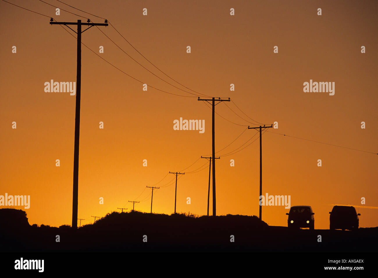 Car sun silhouette highway road hi-res stock photography and images - Alamy