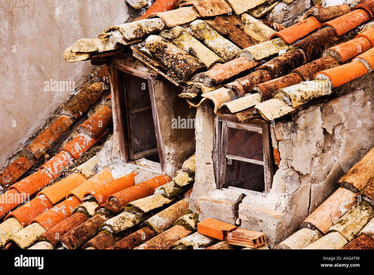 Close-up of Roof Tiles Stock Photo - Alamy