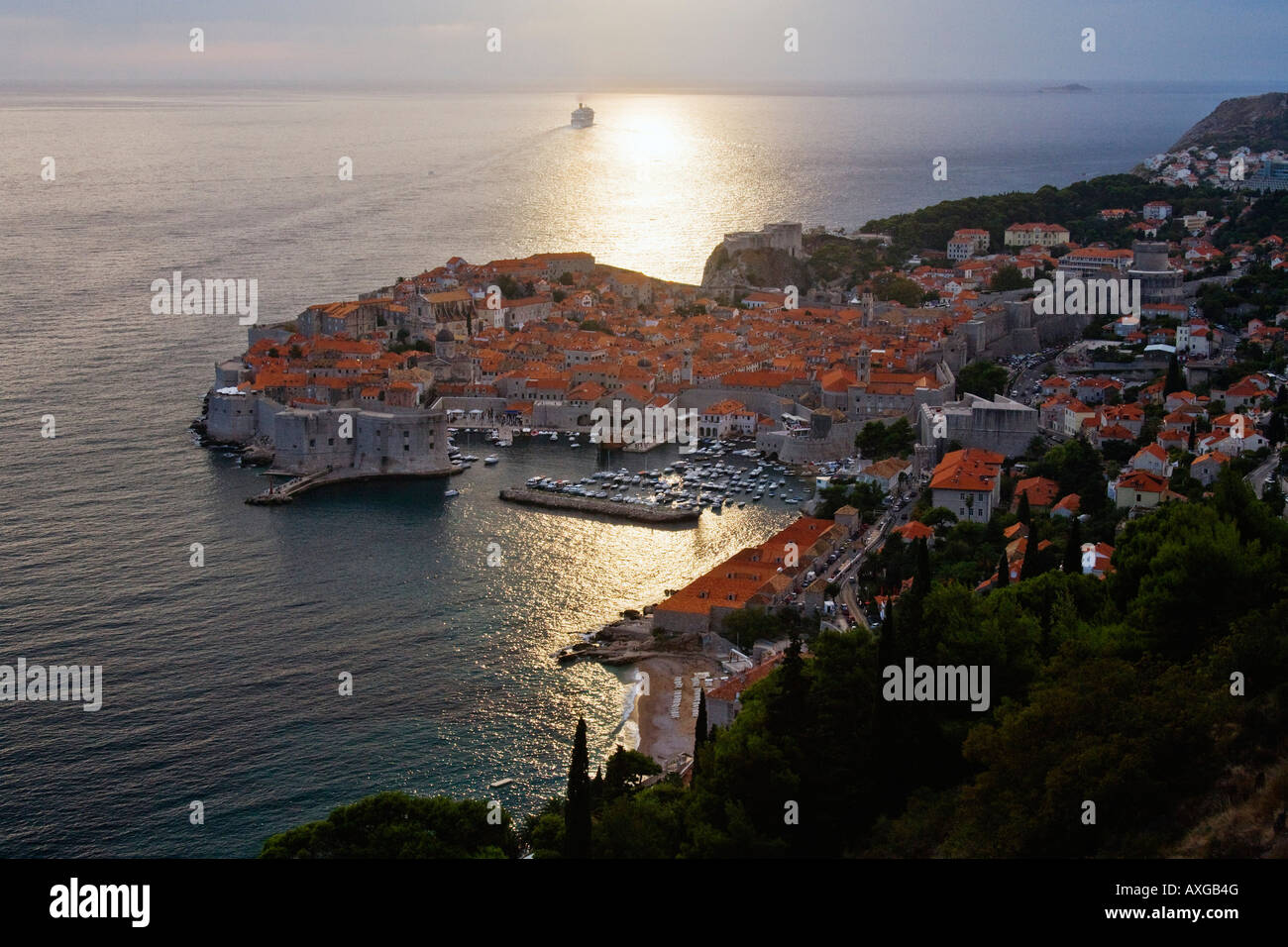 Transportation no one has sea landscape with view of dusk hi-res stock ...